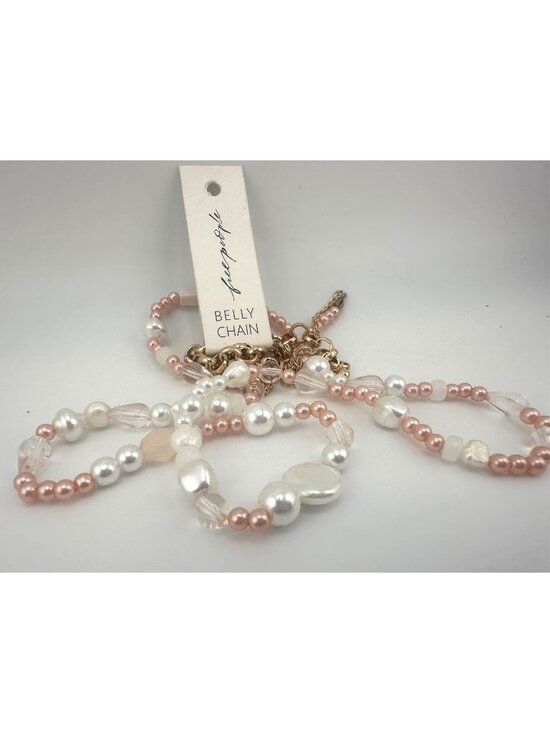 Free People | Jewelry | Free People Beaded Belly Chain Pearls Pink ...